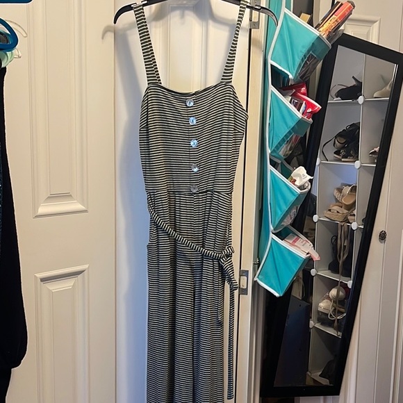 Kaileigh | Pants & Jumpsuits | Kaleigh Green And White Striped Jumper ...